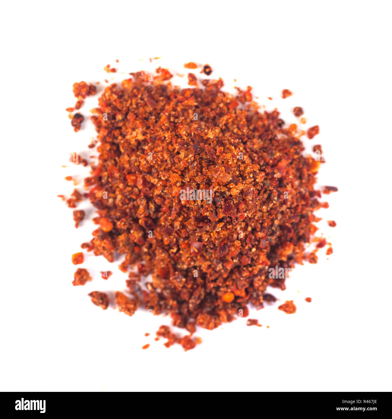 traditional Georgian salt mixed with Powdered red peppers isolated on ...