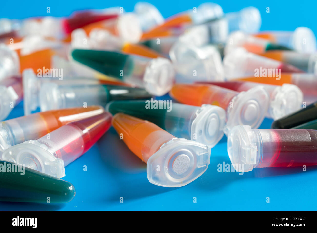 PCR micro-tubes PCR Tubes on blue background Stock Photo - Alamy