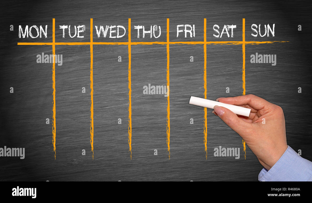 Weekly calendar hi-res stock photography and images - Alamy