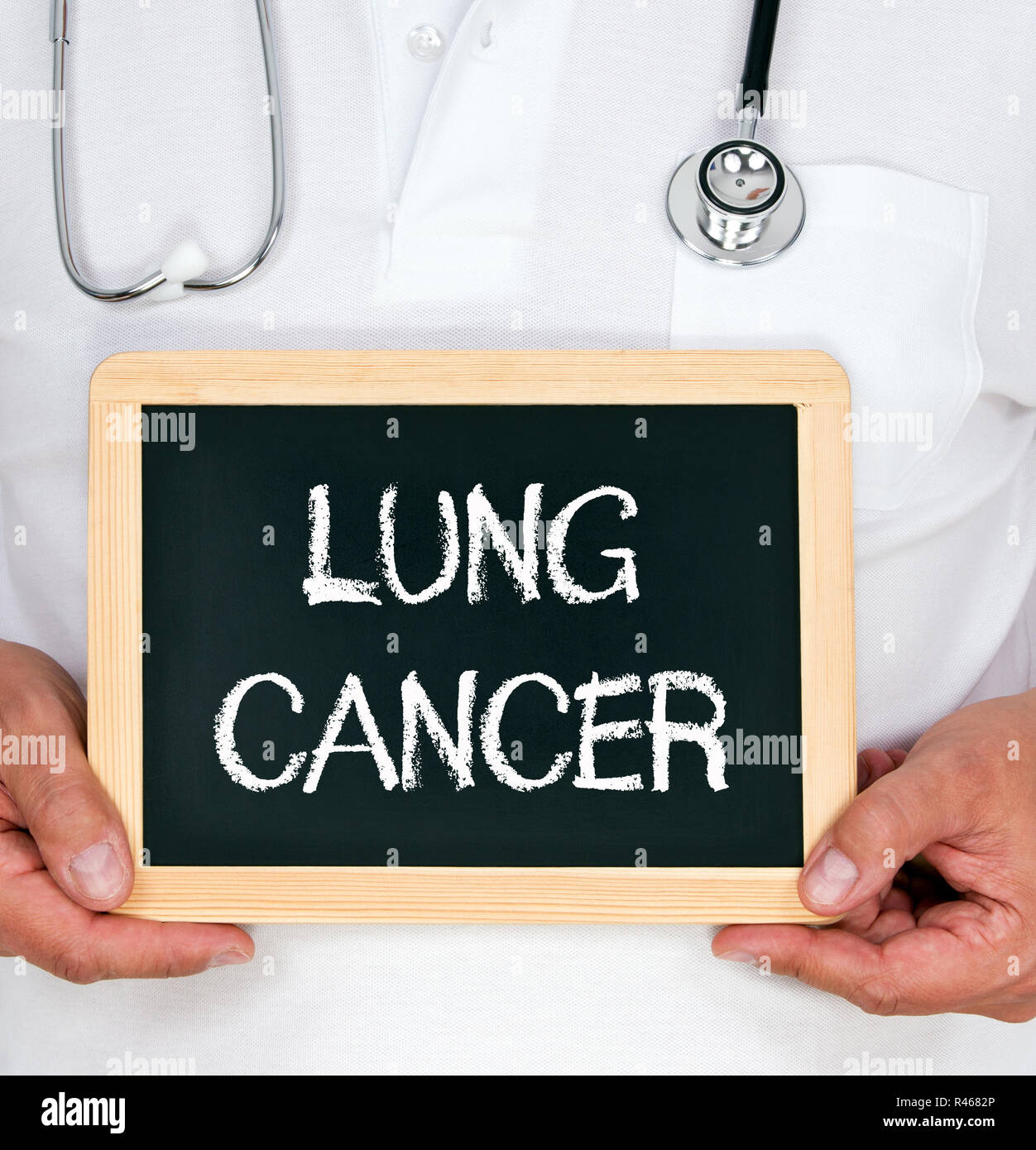 lung cancer - doctor with chalkboard Stock Photo - Alamy