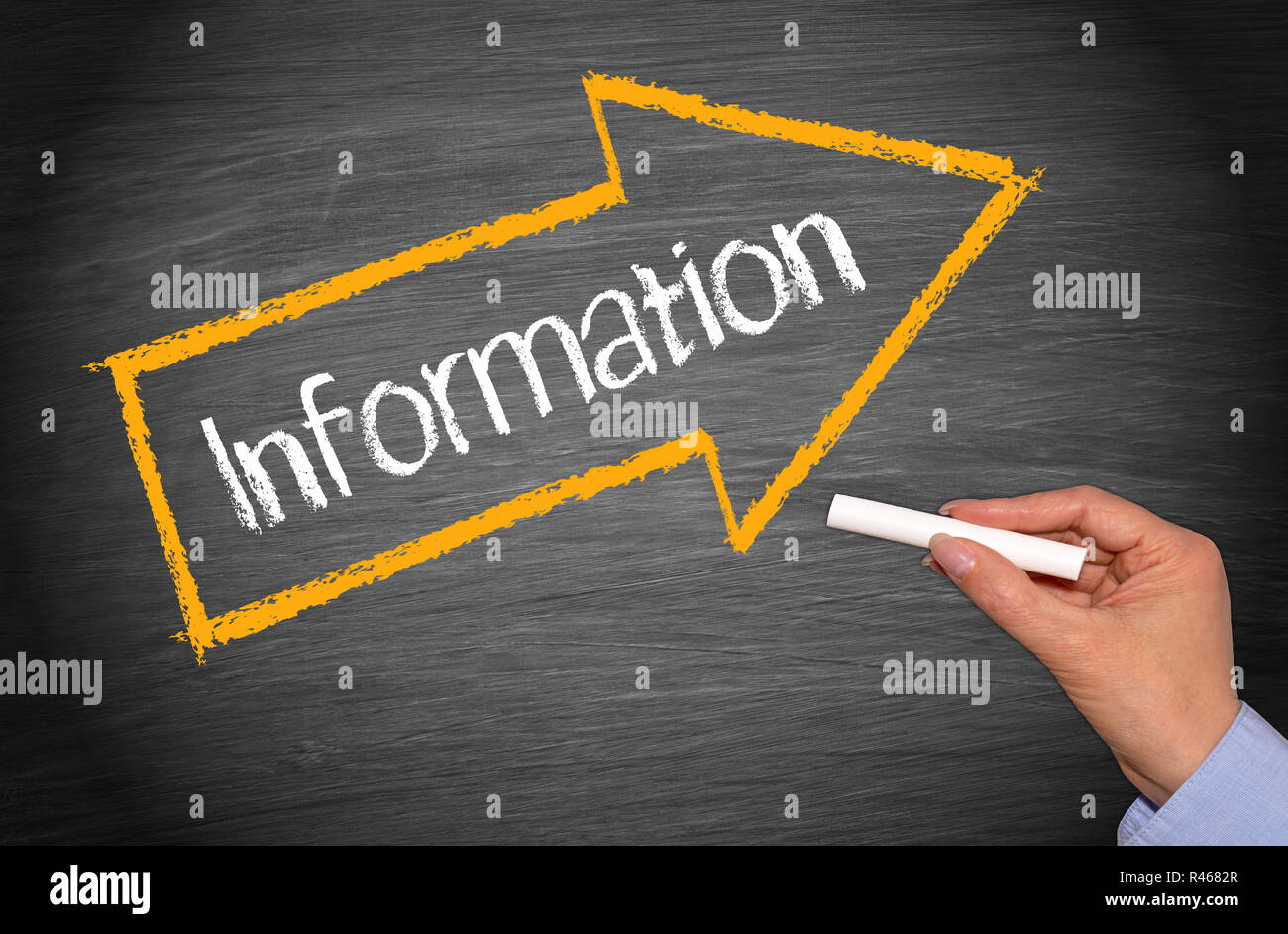 information - arrow with text Stock Photo - Alamy