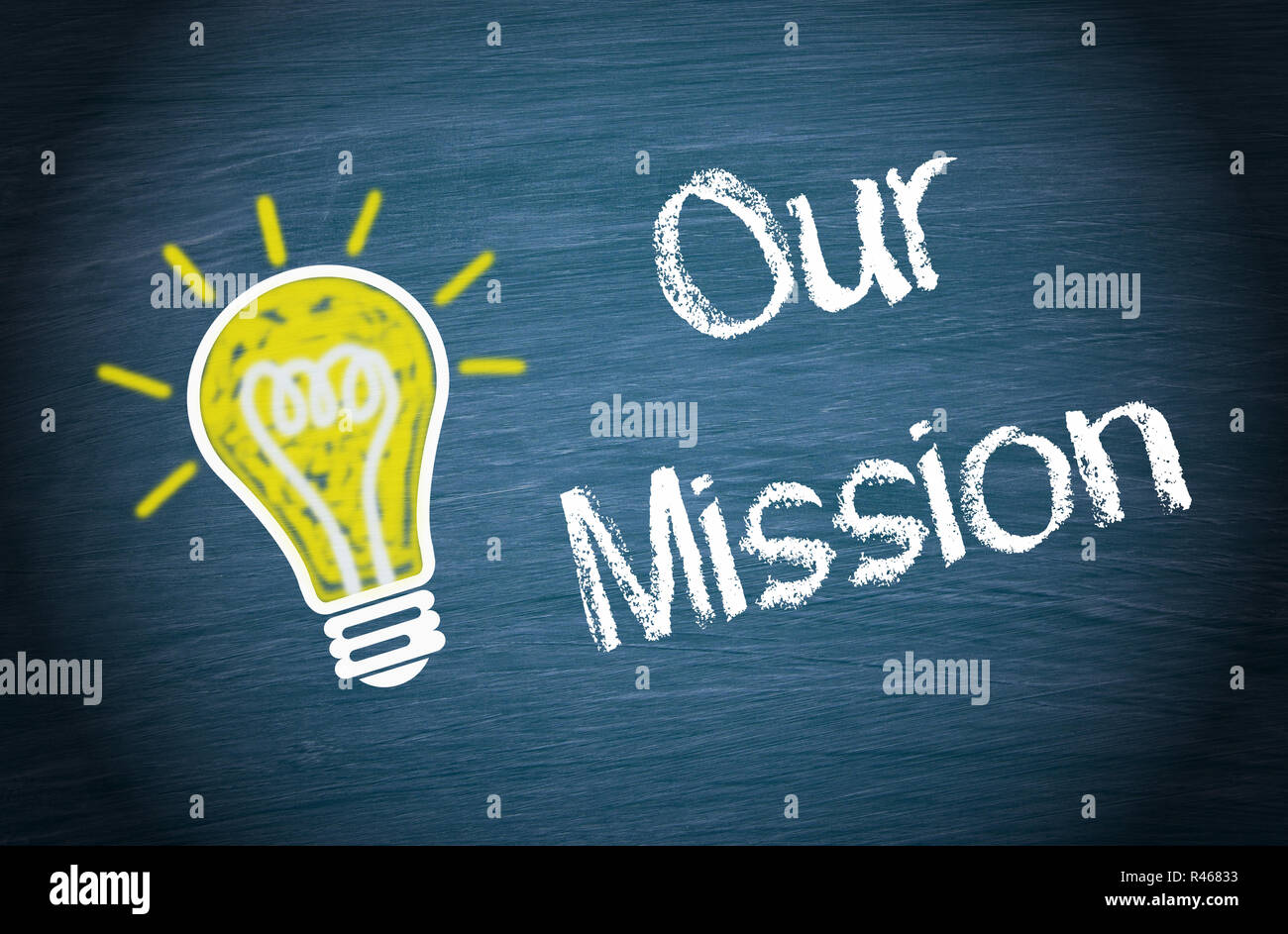 our mission - light bulb with text Stock Photo - Alamy
