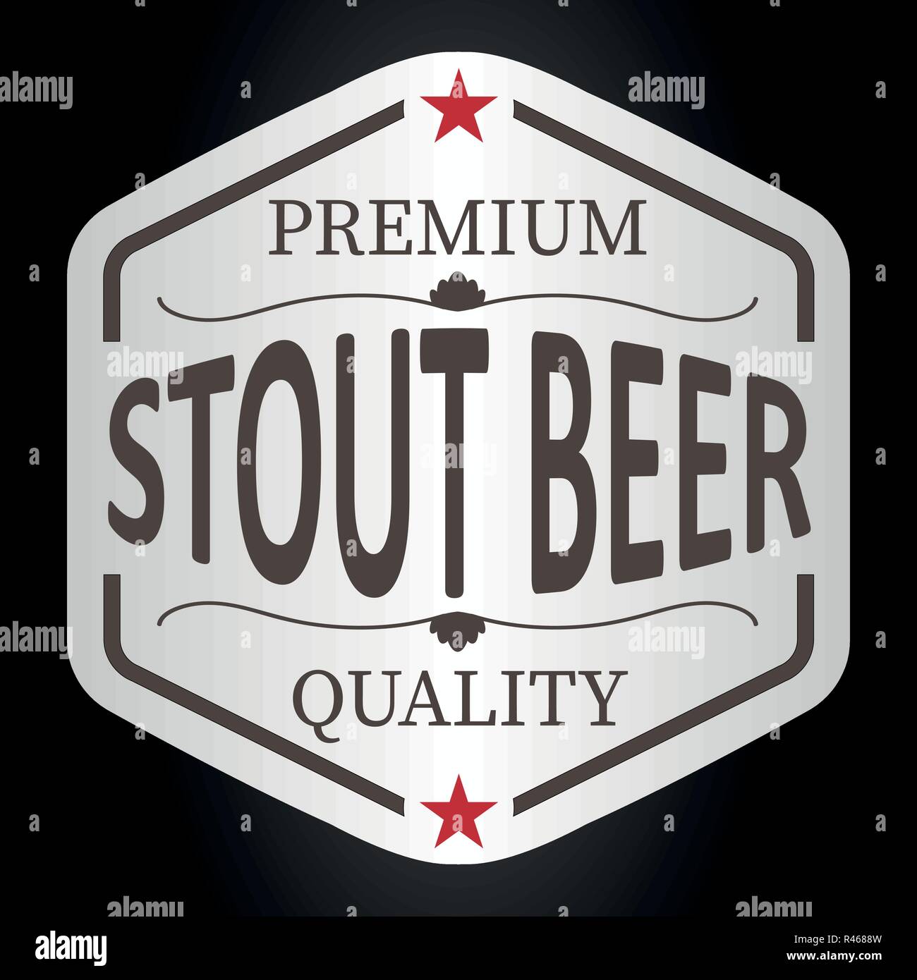 premium quality stout beer logo badge sticker on black Stock Vector ...