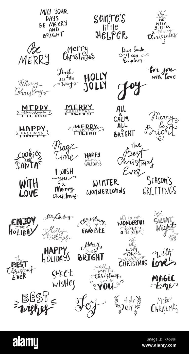 Set of Christmas lettering handwritten Stock Vector Image & Art - Alamy