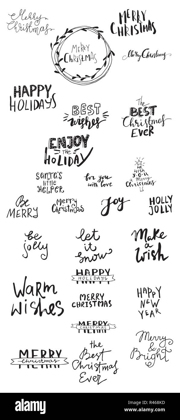 Set of Christmas lettering handwritten Stock Vector Image & Art - Alamy