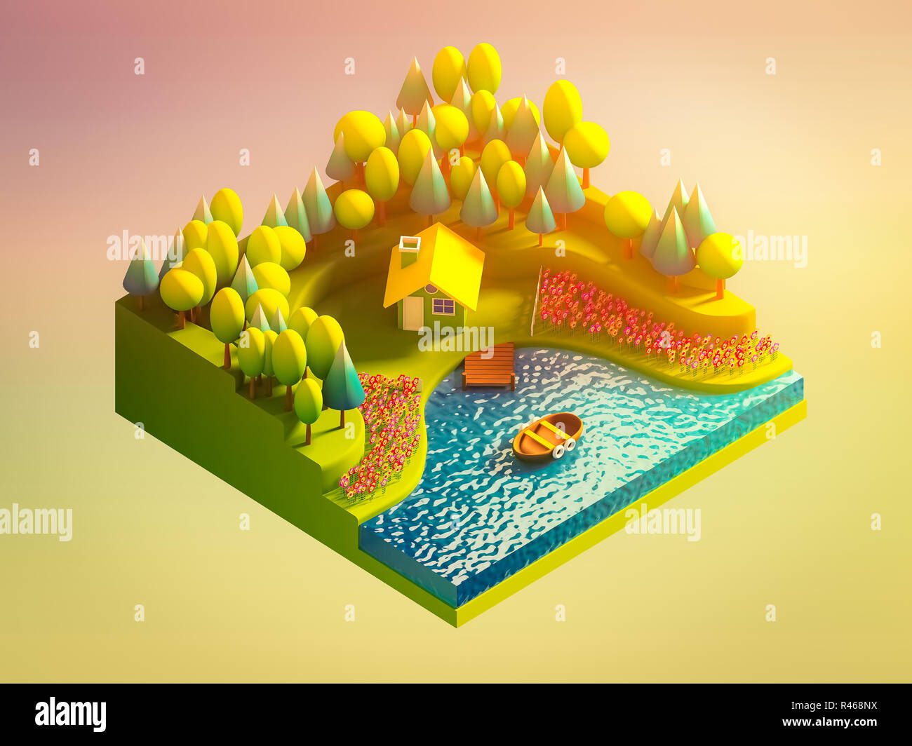 green earth concept in isometric view Stock Photo - Alamy
