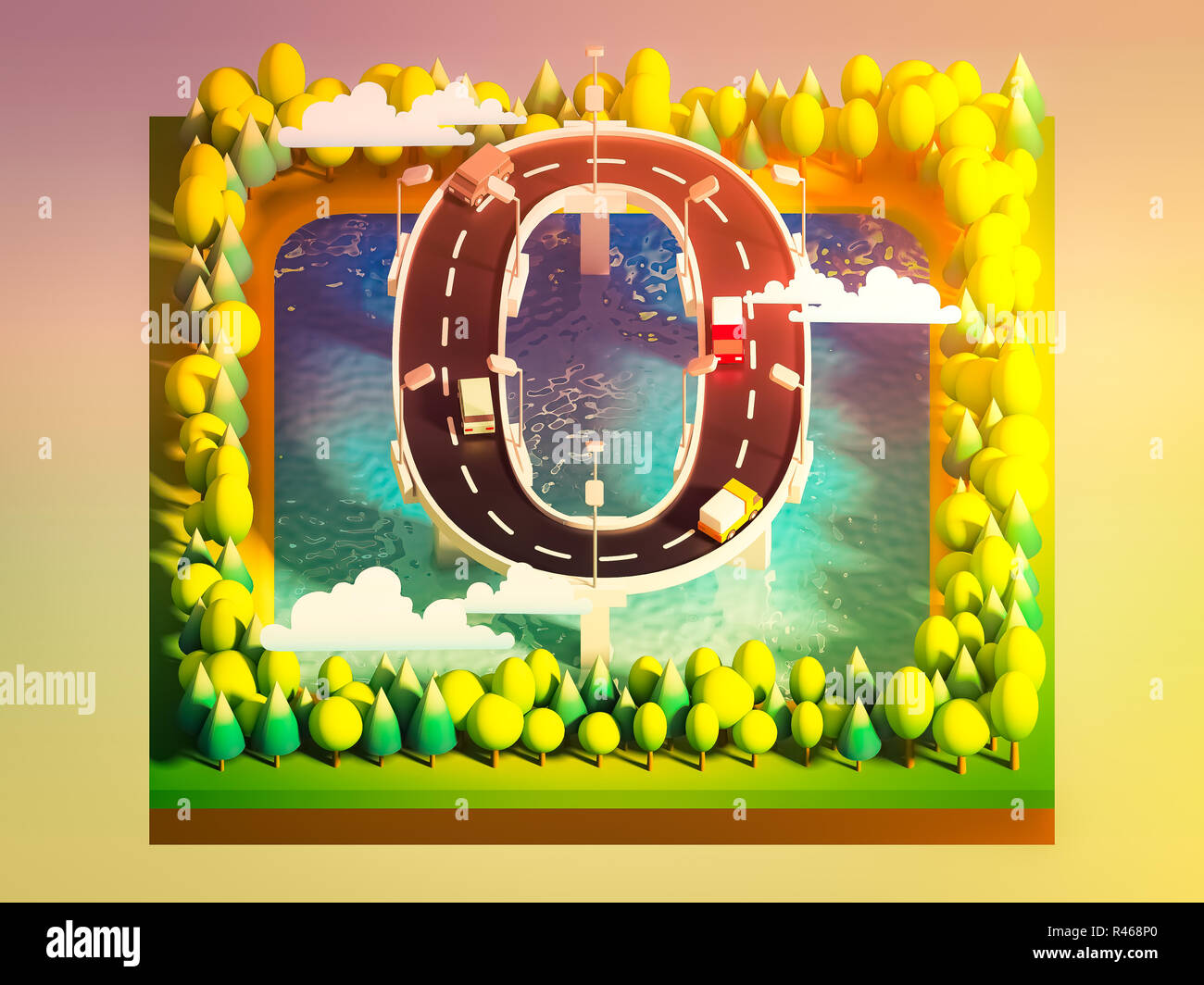 Isometric island transportation Stock Photo - Alamy