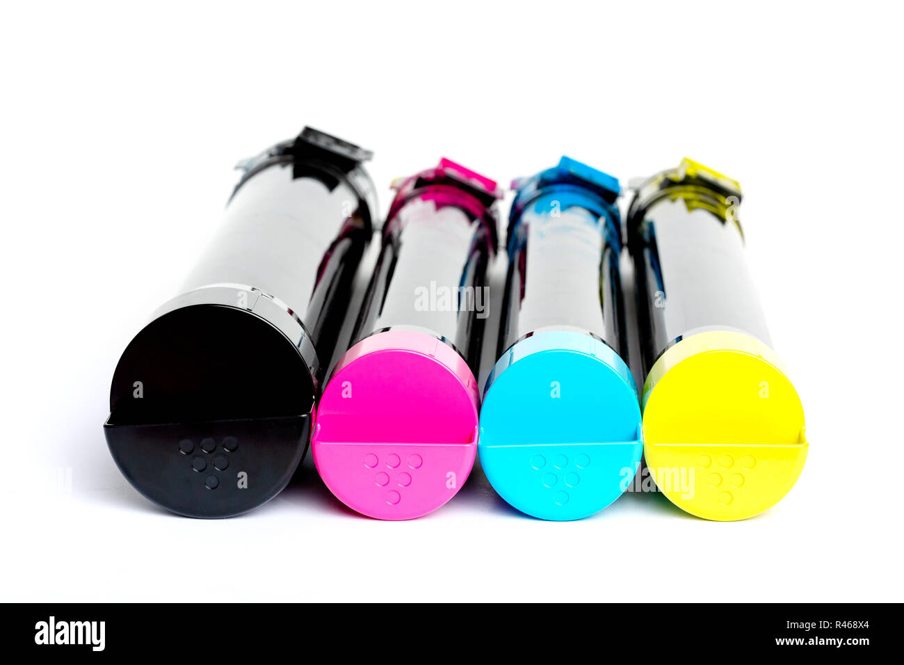 Toner cartridge set for color laser printer. Equipment for printingon ...