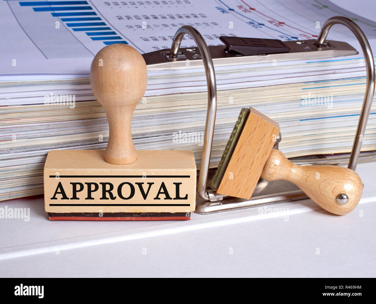 Approval - rubber stamp in the office Stock Photo - Alamy