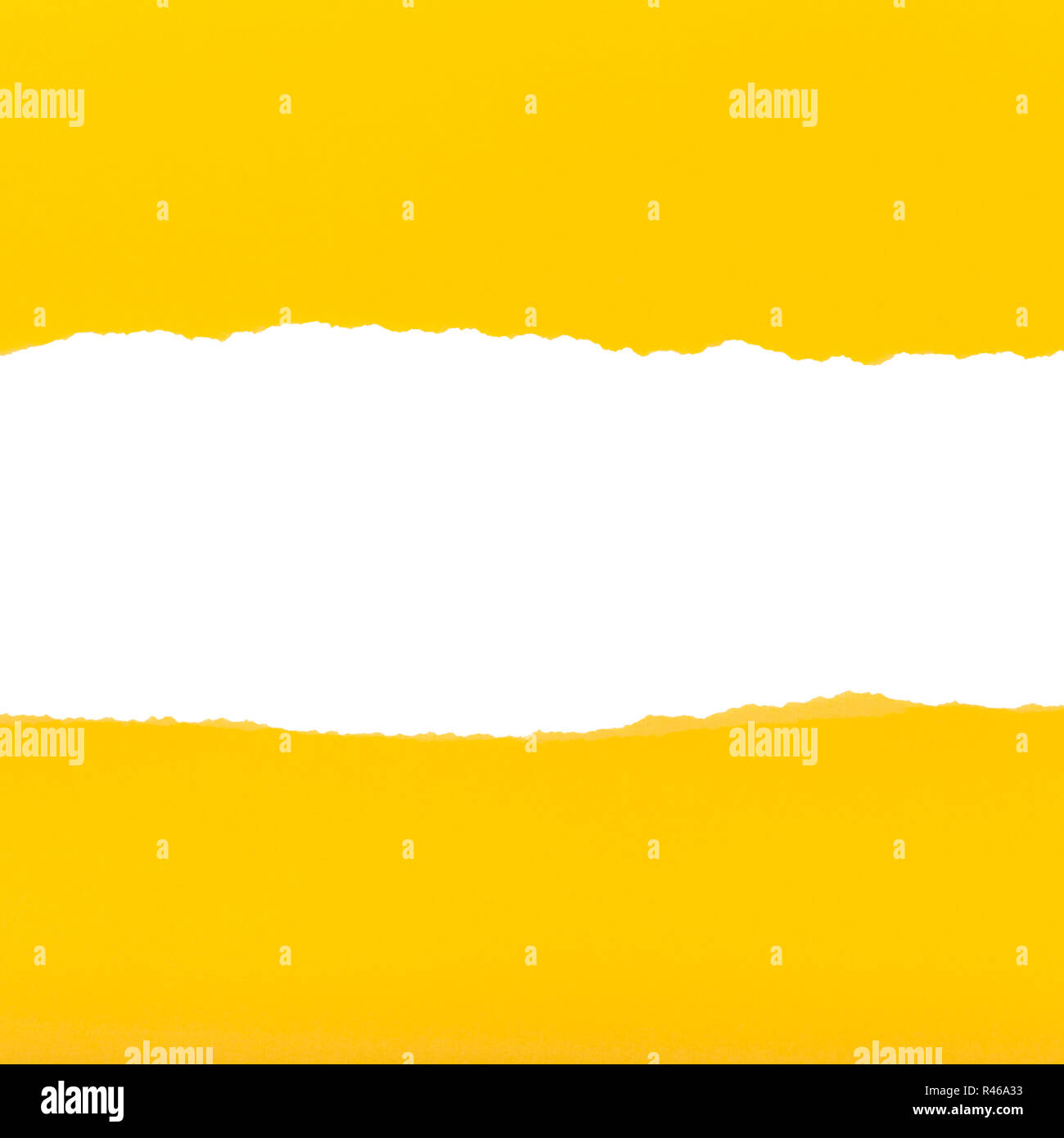 splitted halves of sheet of yellow ripped paper Stock Photo - Alamy