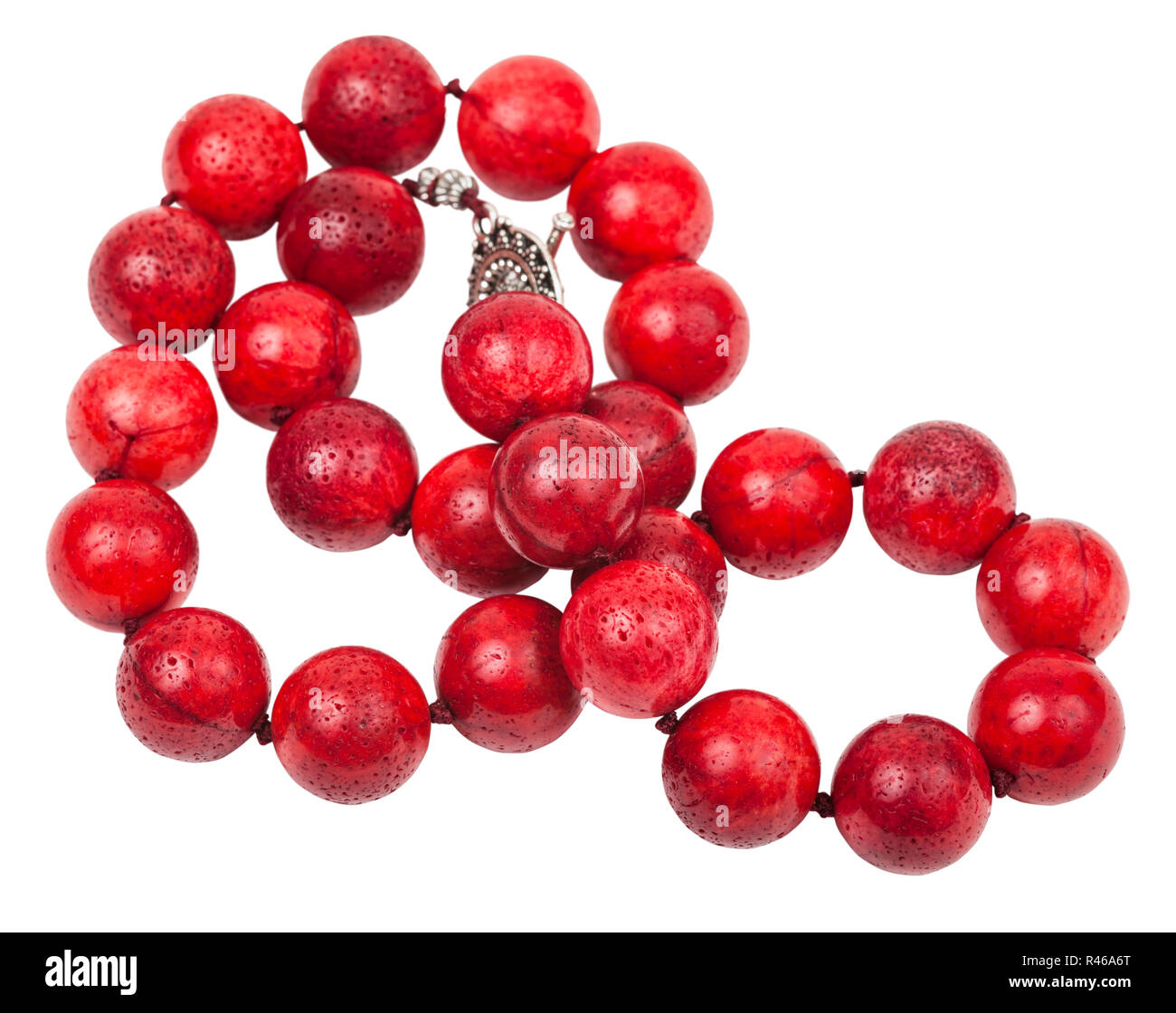 tangled necklace from sponge coral beads isolated Stock Photo - Alamy