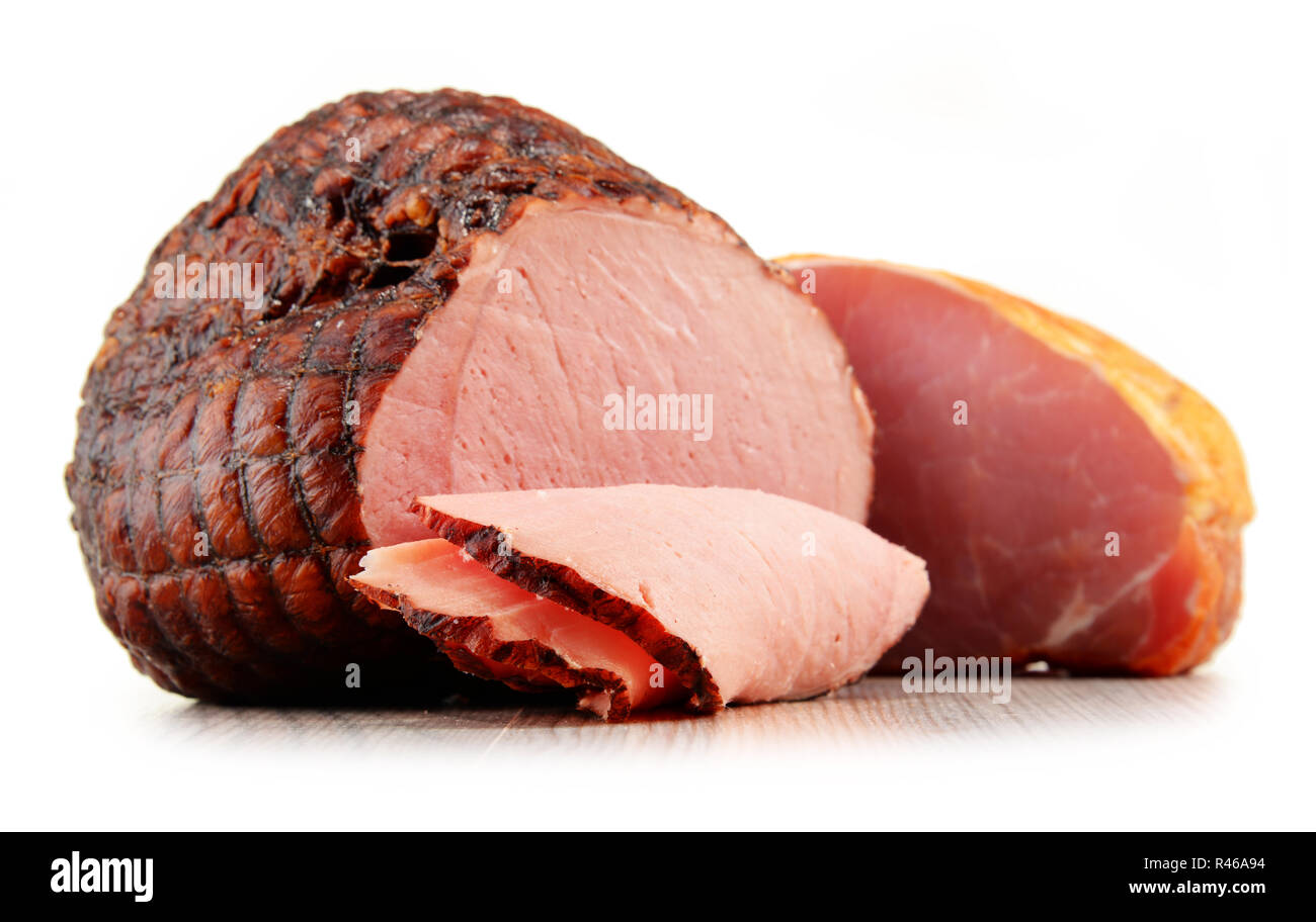 Part smoked ham piece Cut Out Stock Images & Pictures - Alamy
