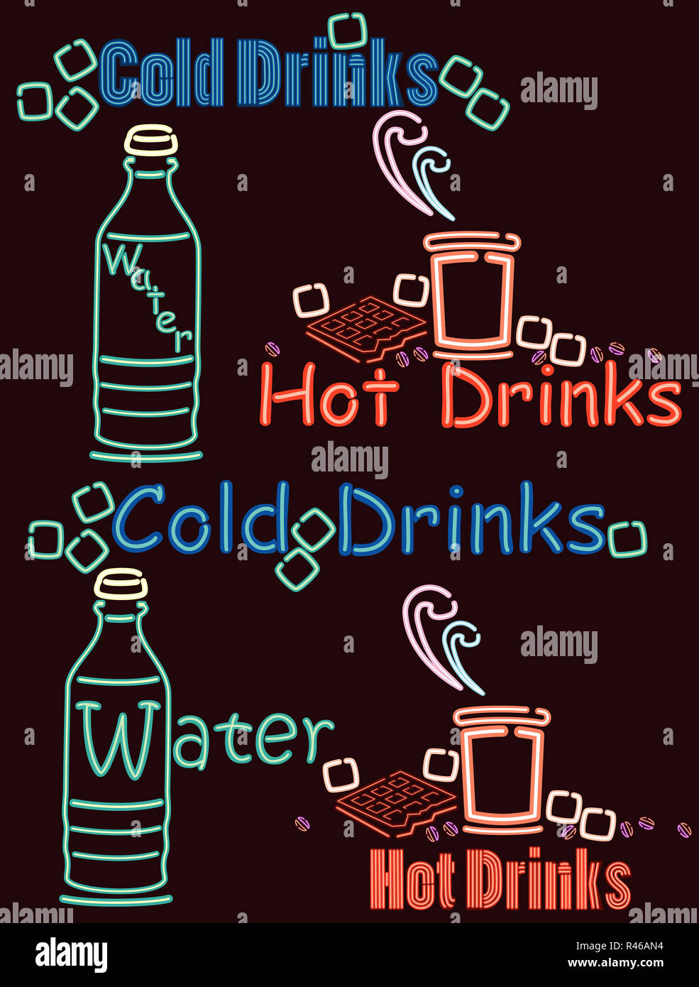 Hot and cold snacks sign hi-res stock photography and images - Alamy