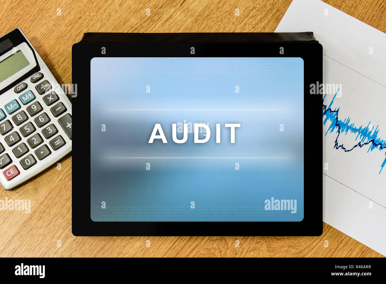 audit word on digital tablet Stock Photo - Alamy