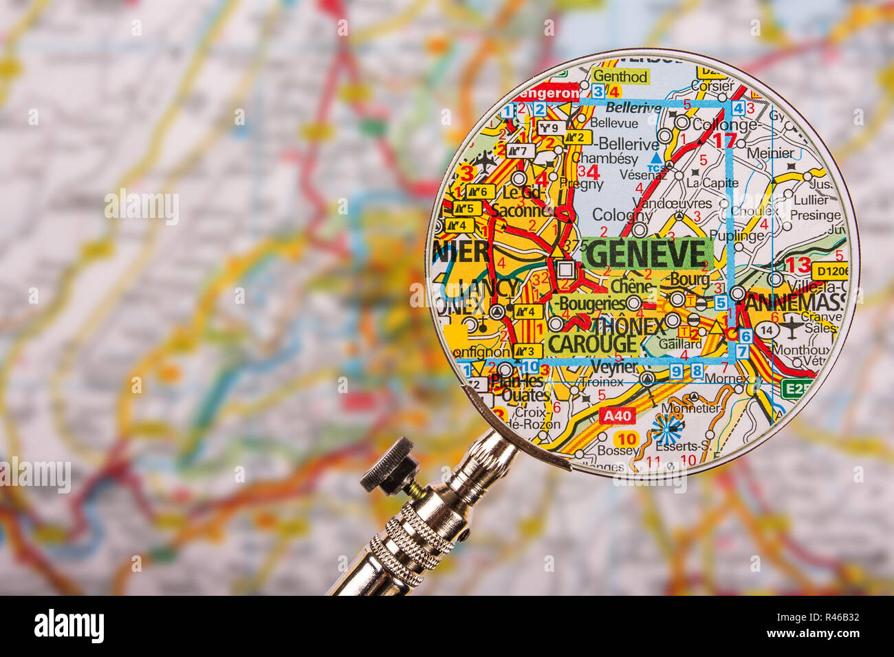 Geneve map hi-res stock photography and images - Alamy