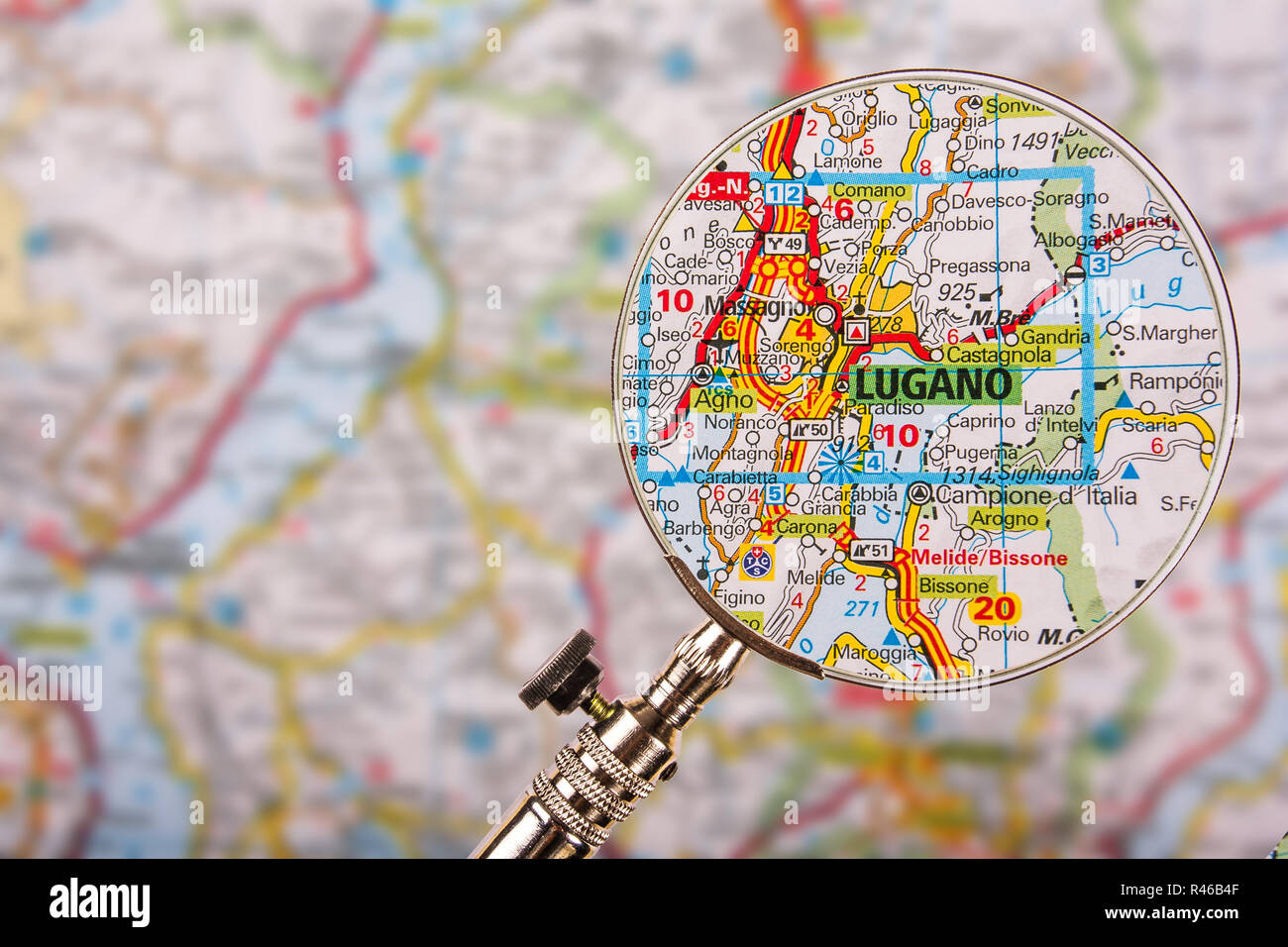 Lugano map hi-res stock photography and images - Alamy