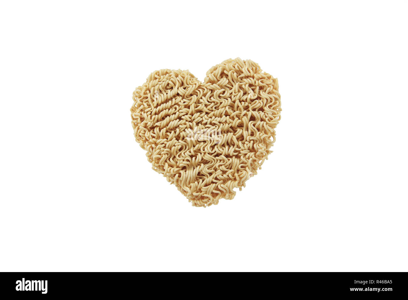 Heart shape from instant noodle Stock Photo - Alamy