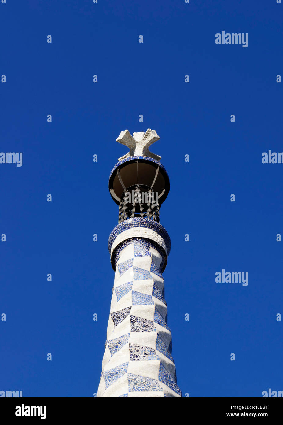 Tower in Park Guell Stock Photo - Alamy