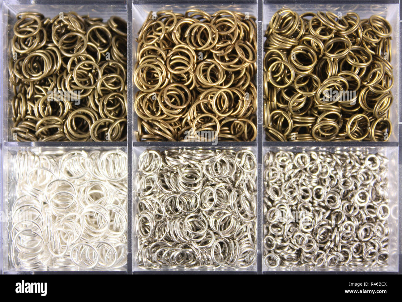 sorting box with binder rings in bronze and silver,making jewelry Stock ...