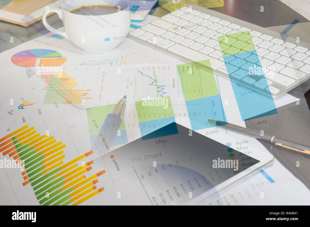 graph and pen Stock Photo - Alamy