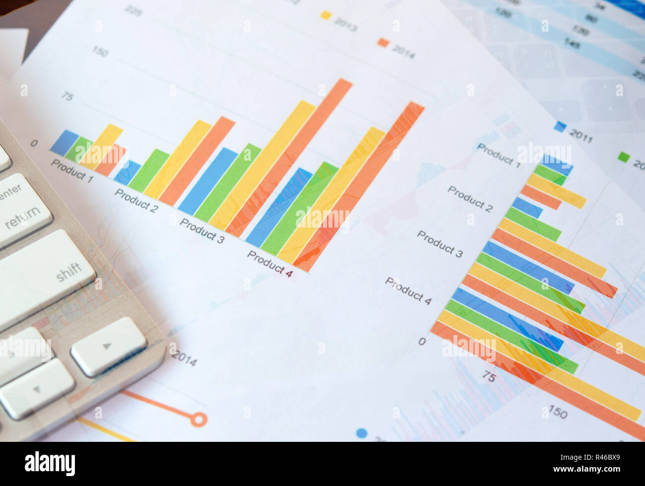 Keyboard bar graphs Stock Photo - Alamy