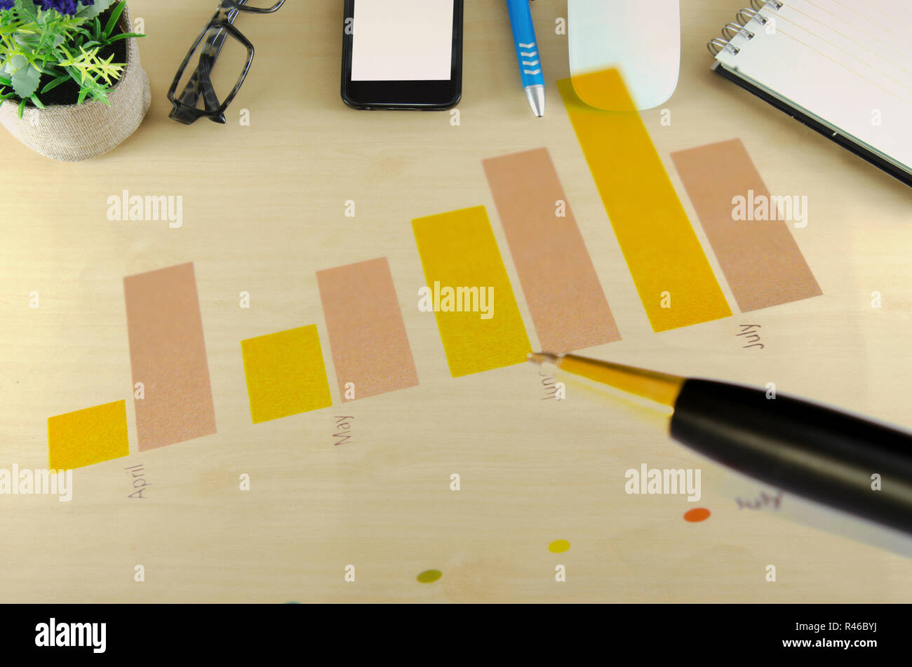 Graphs and pen Stock Photo - Alamy