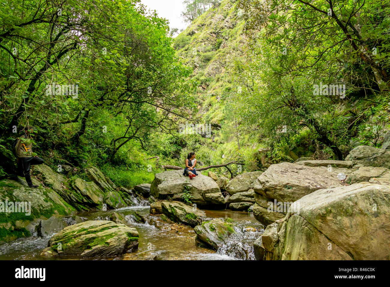 Bhalu Gaad Waterfall hike Stock Photo - Alamy