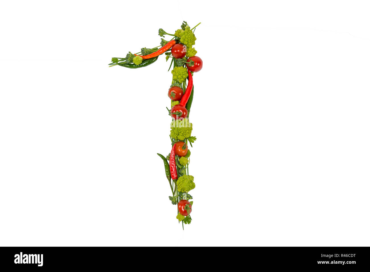 Number One made of vegetables Stock Photo - Alamy