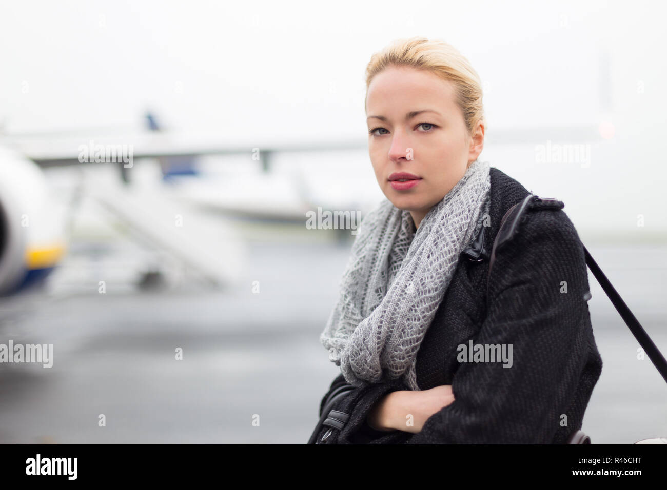 Woman airplane travel stairs hi-res stock photography and images - Alamy