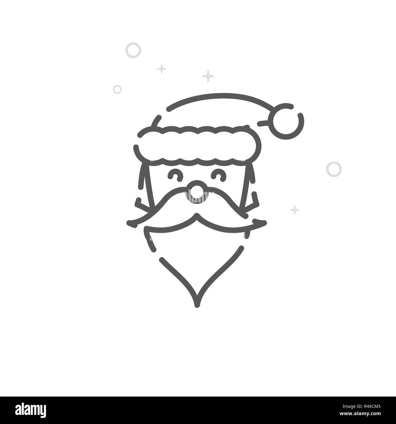 Santa Claus Line Icon. New Year Celebrations Symbol, Pictogram, Sign ...