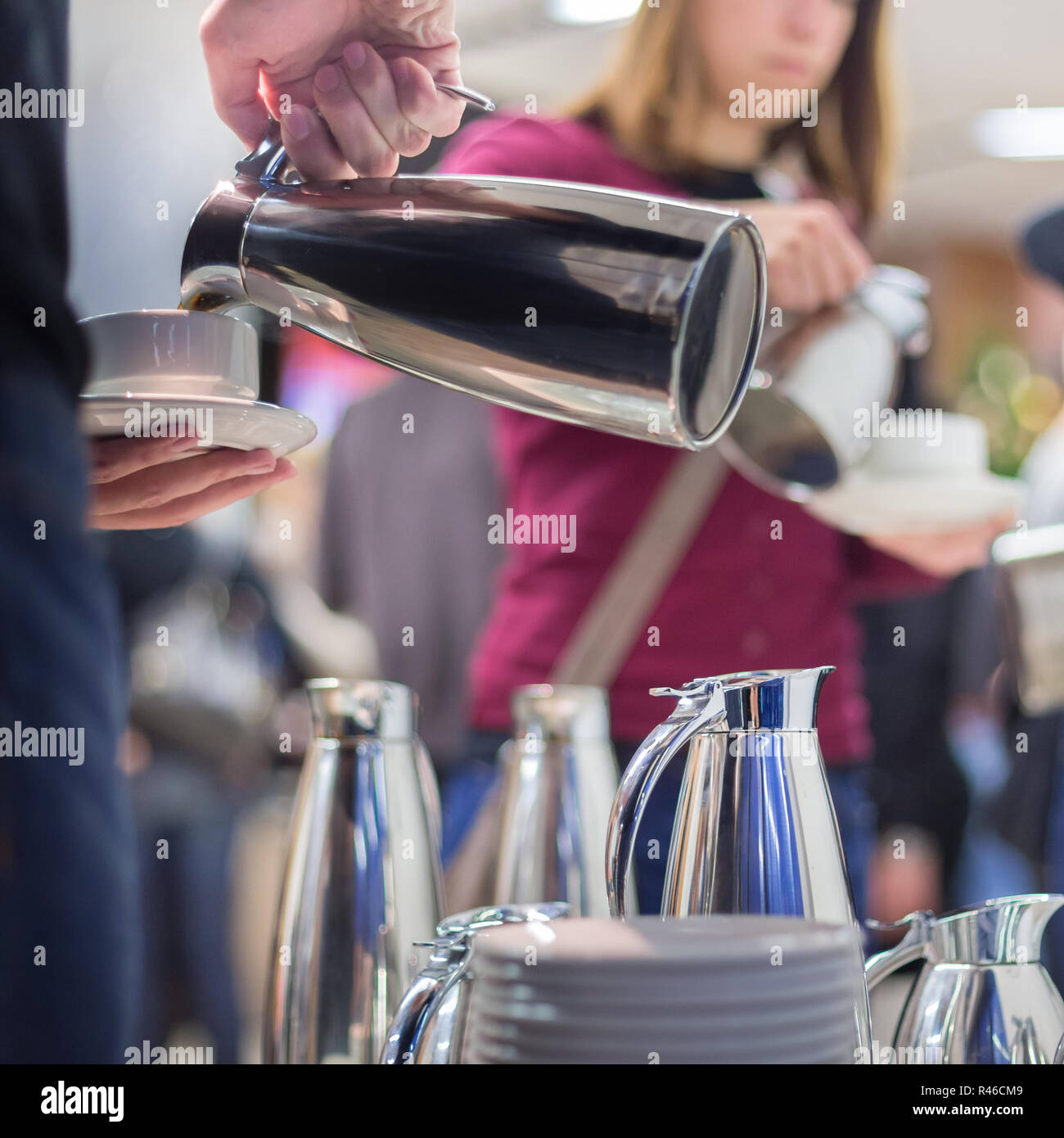 Coffee break at business meeting Stock Photo - Alamy