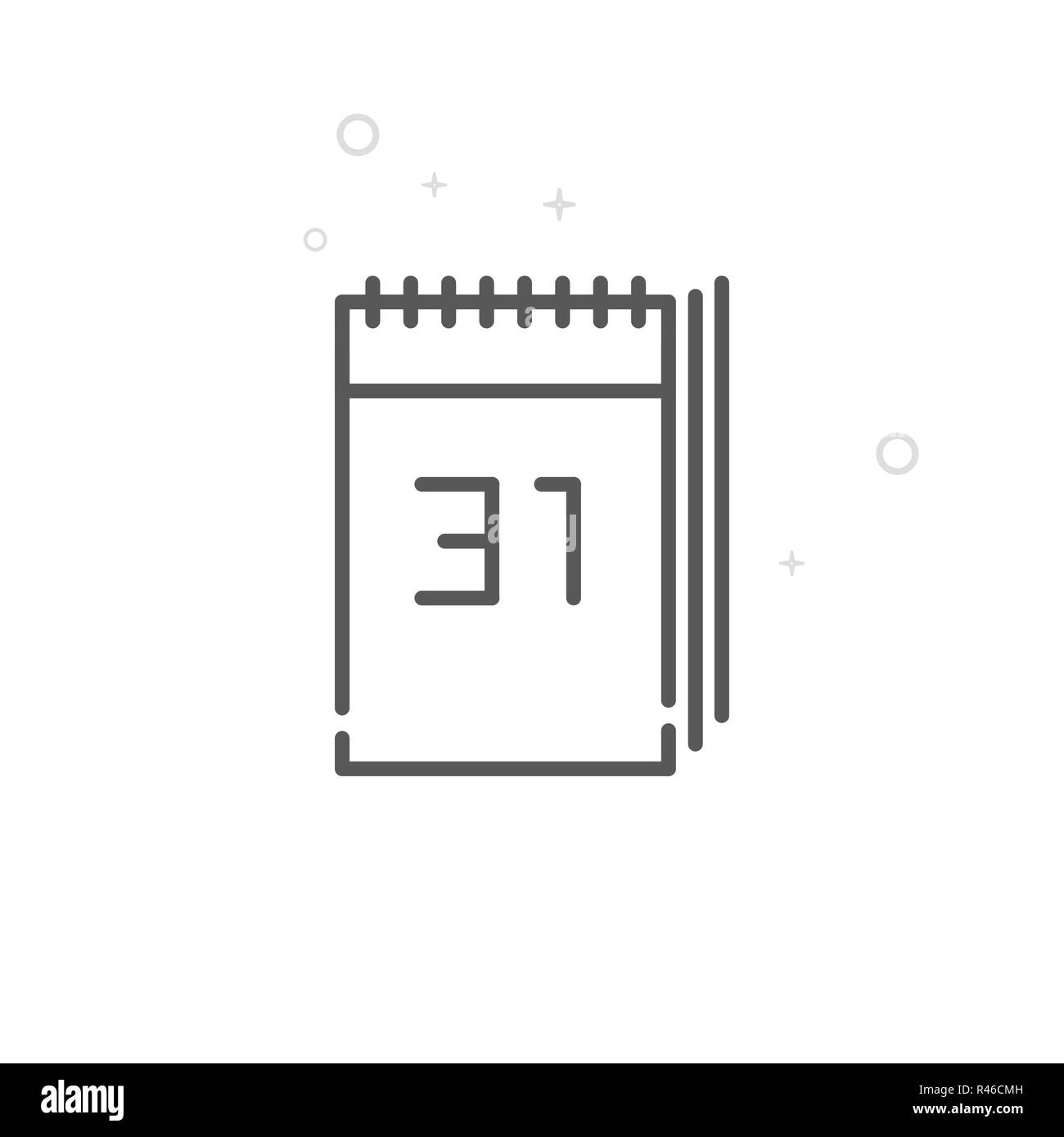 New Year's Calendar Line Icon. The Last Day of the Year Symbol ...