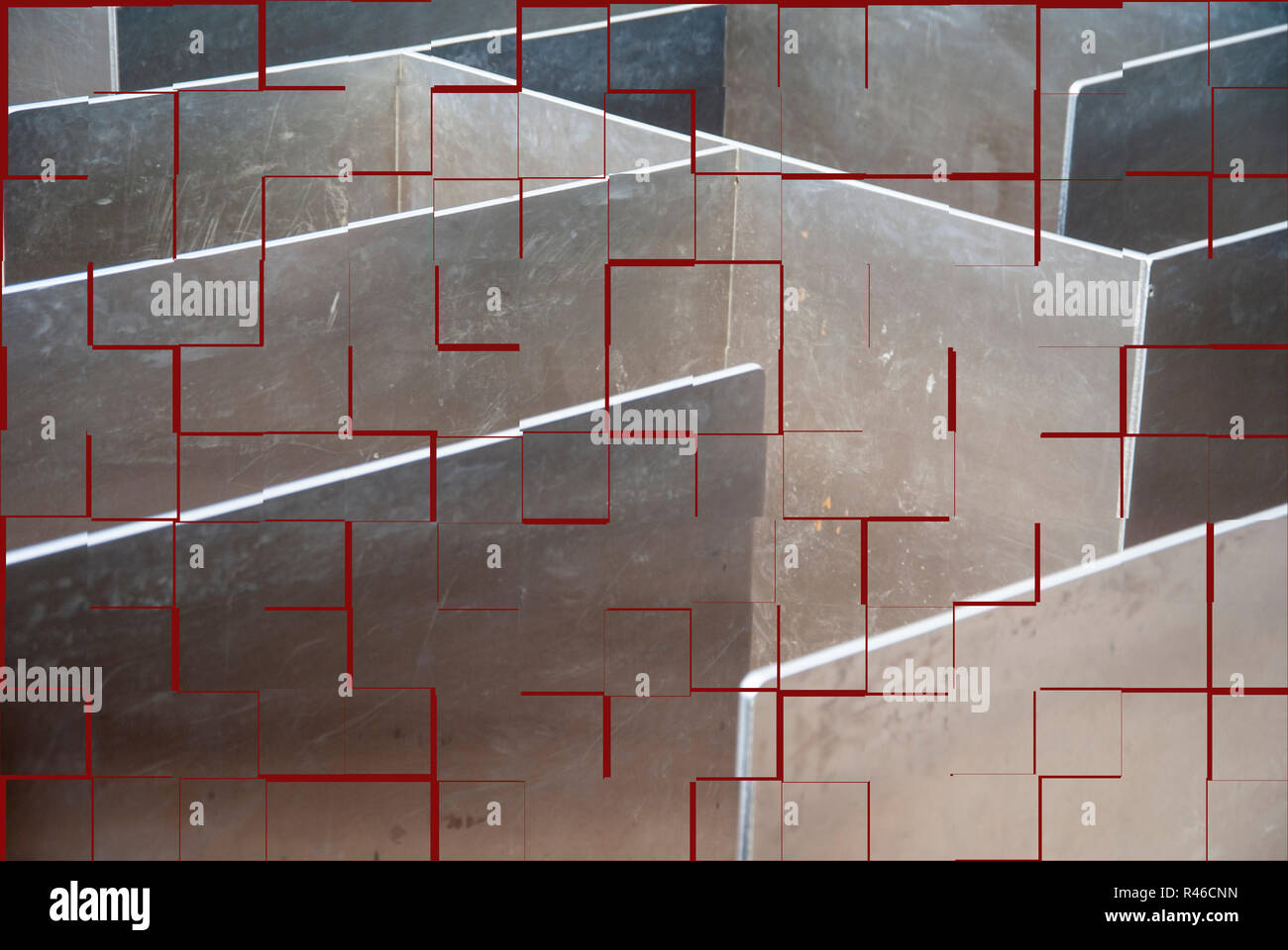 Metal labyrinth with tile pattern as a template Stock Photo - Alamy