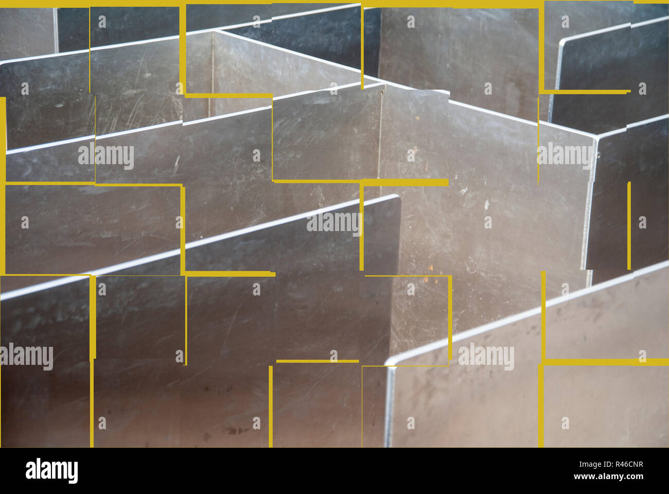 Metal labyrinth with tile pattern as a template Stock Photo - Alamy