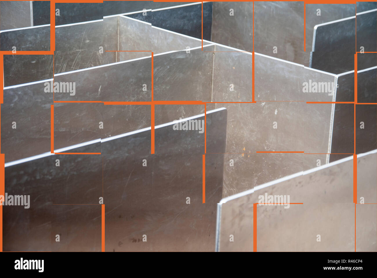 Metal labyrinth with tile pattern as a template Stock Photo - Alamy