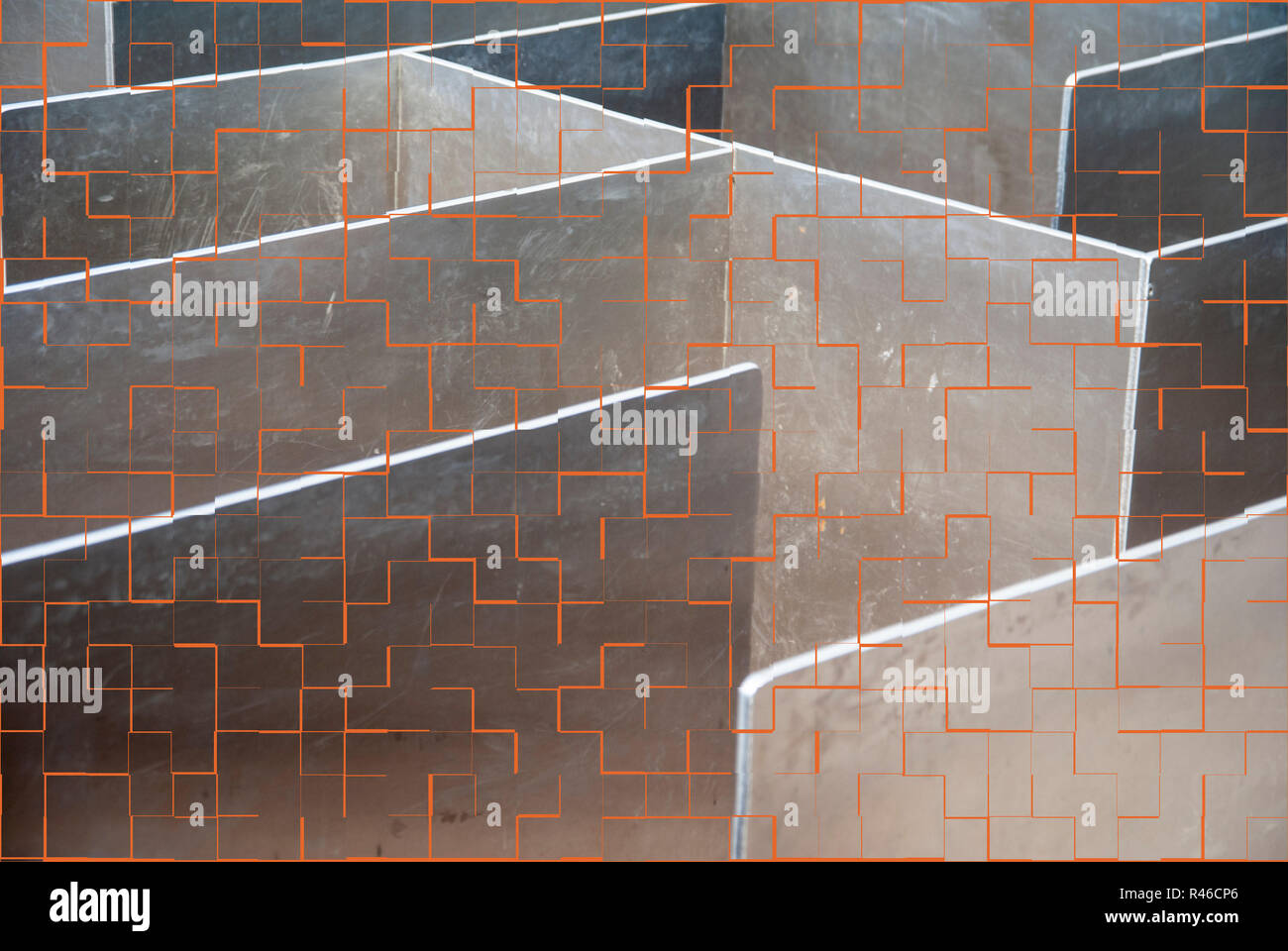 Metal labyrinth with tile pattern as a template Stock Photo - Alamy