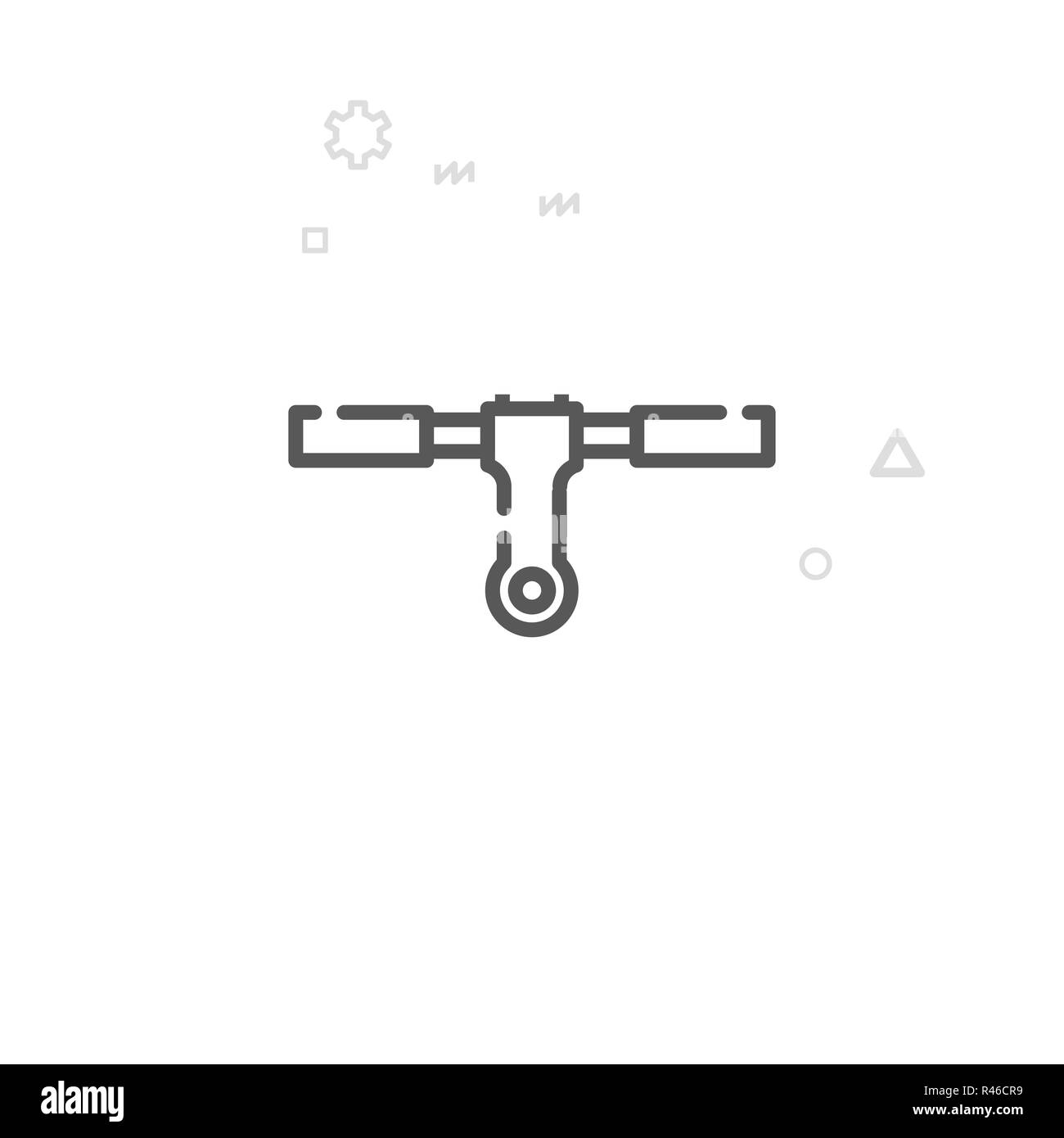 Bike Handlebar Line Icon. Bicycle Spare Part Symbol, Pictogram, Sign ...