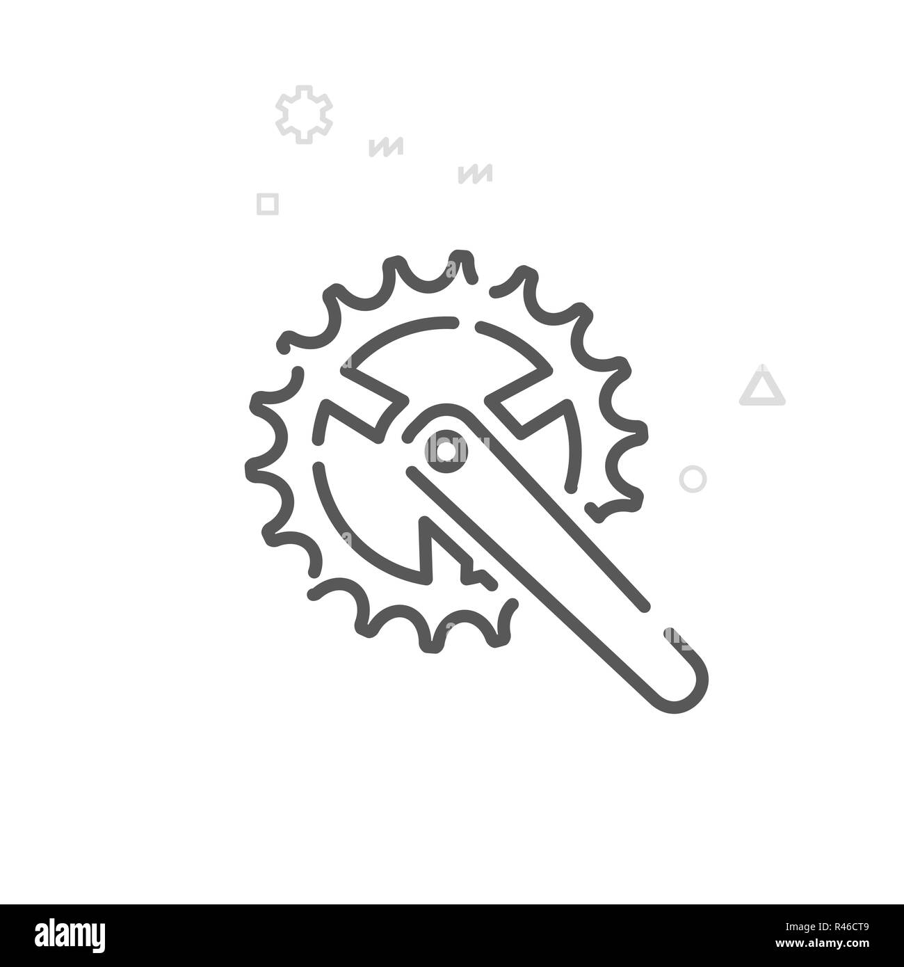 Bike Chainring Line Icon. Bicycle Spare Part Symbol, Pictogram, Sign ...