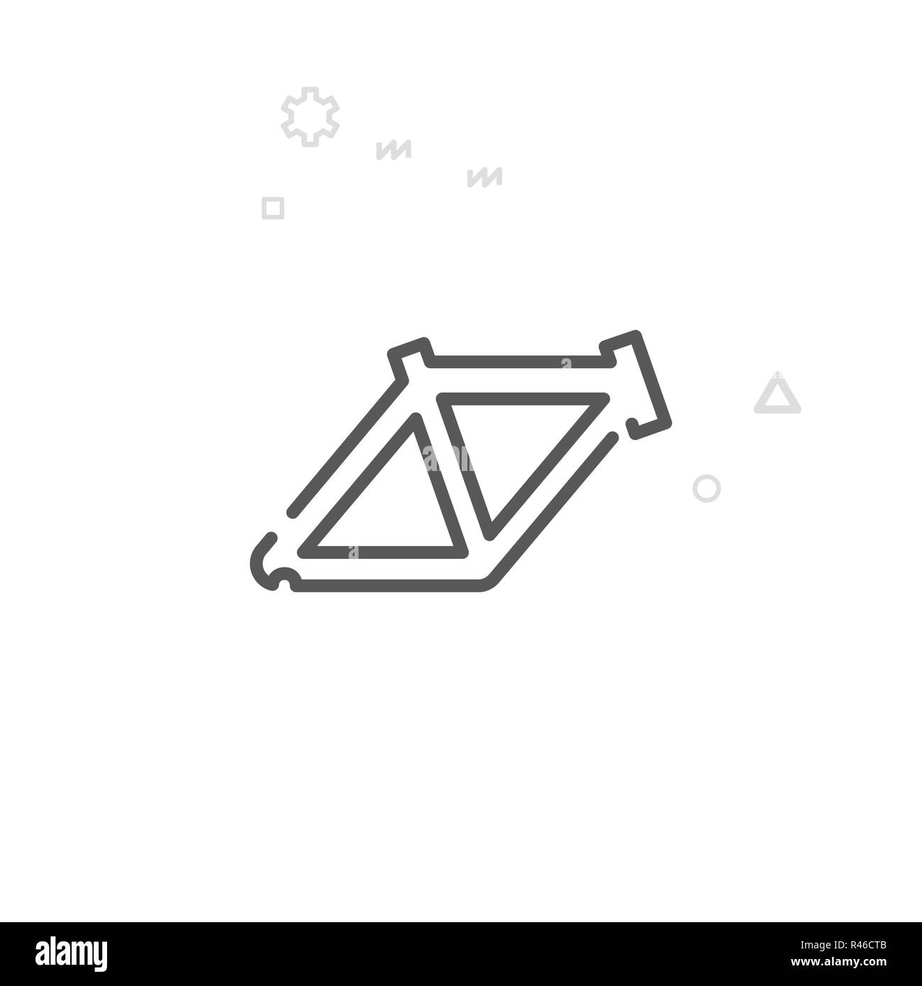 Bike Frame Line Icon. Bicycle Spare Part Symbol, Pictogram, Sign. Light ...