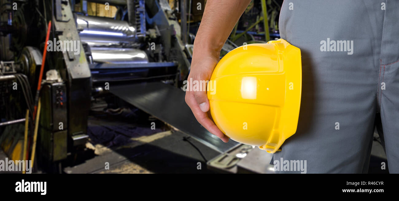 Worker with safety helmet Stock Photo - Alamy