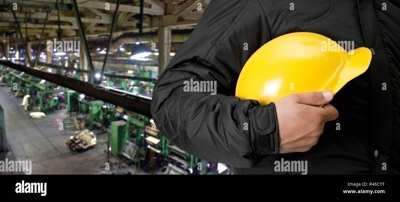 Worker with safety helmet Stock Photo - Alamy