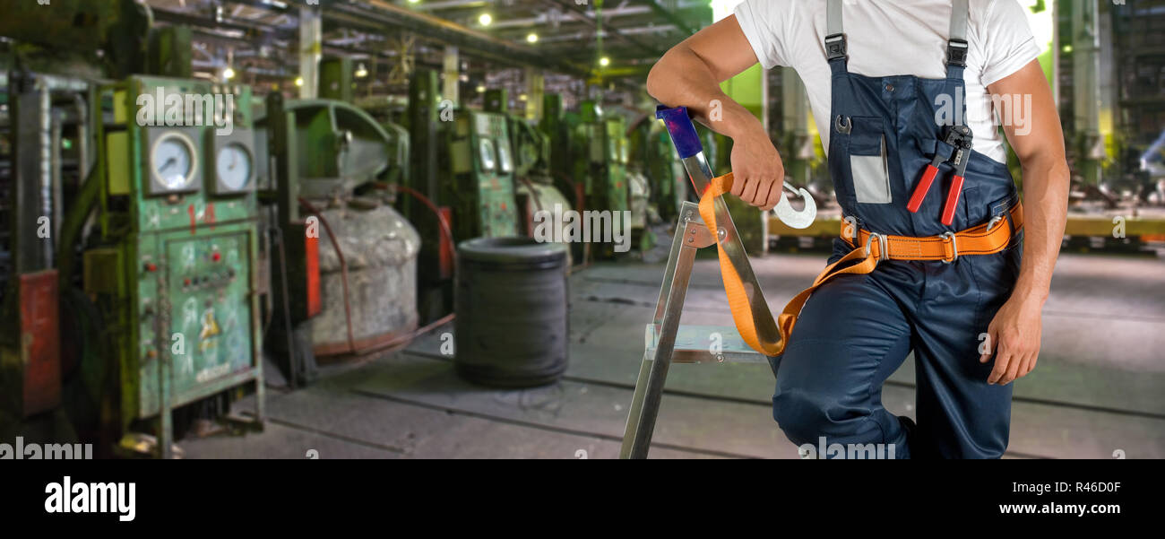 Worker with instruments Stock Photo - Alamy