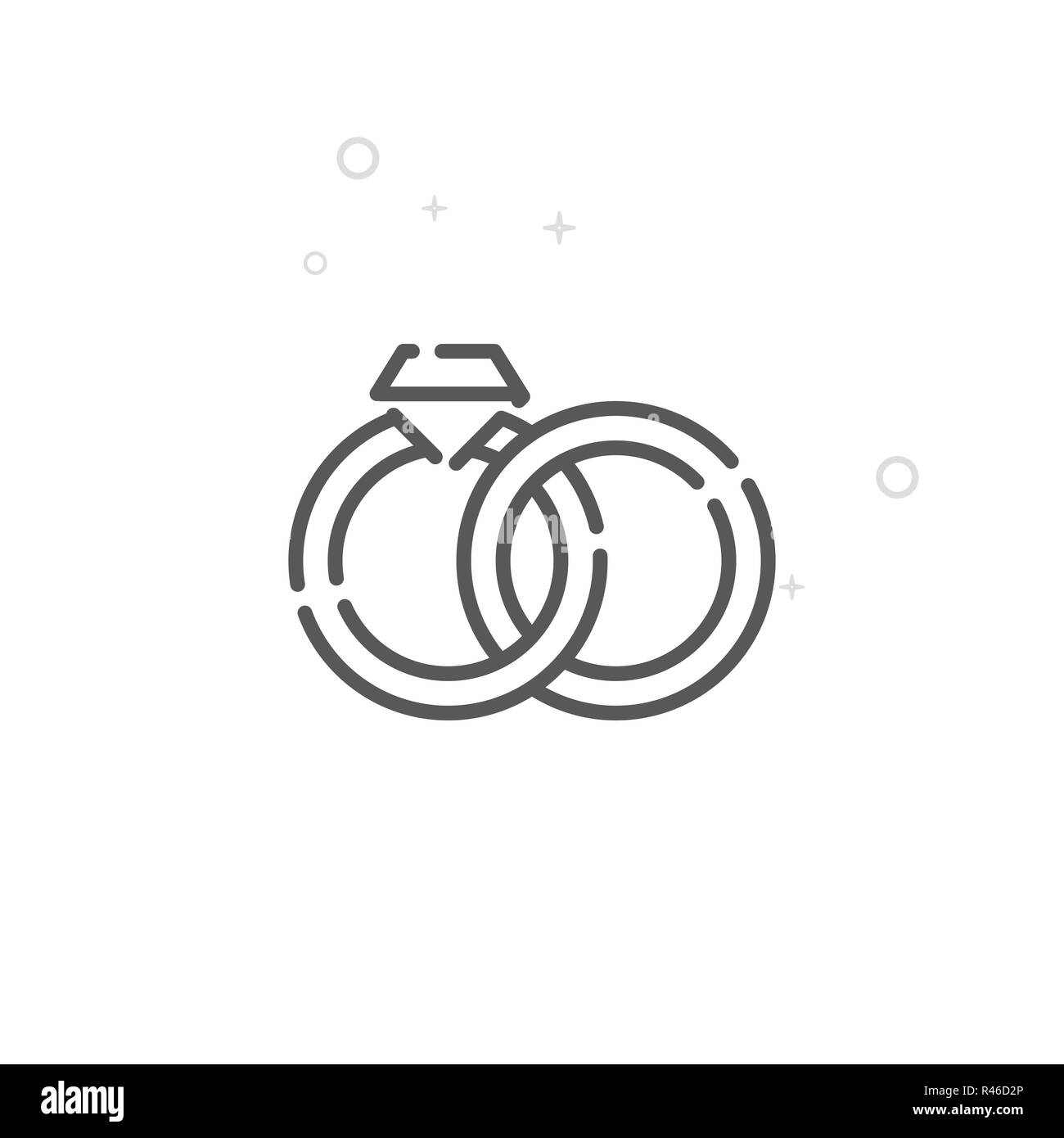 Engagement Rings Line Icon. Wedding Symbol, Pictogram, Sign. Light ...