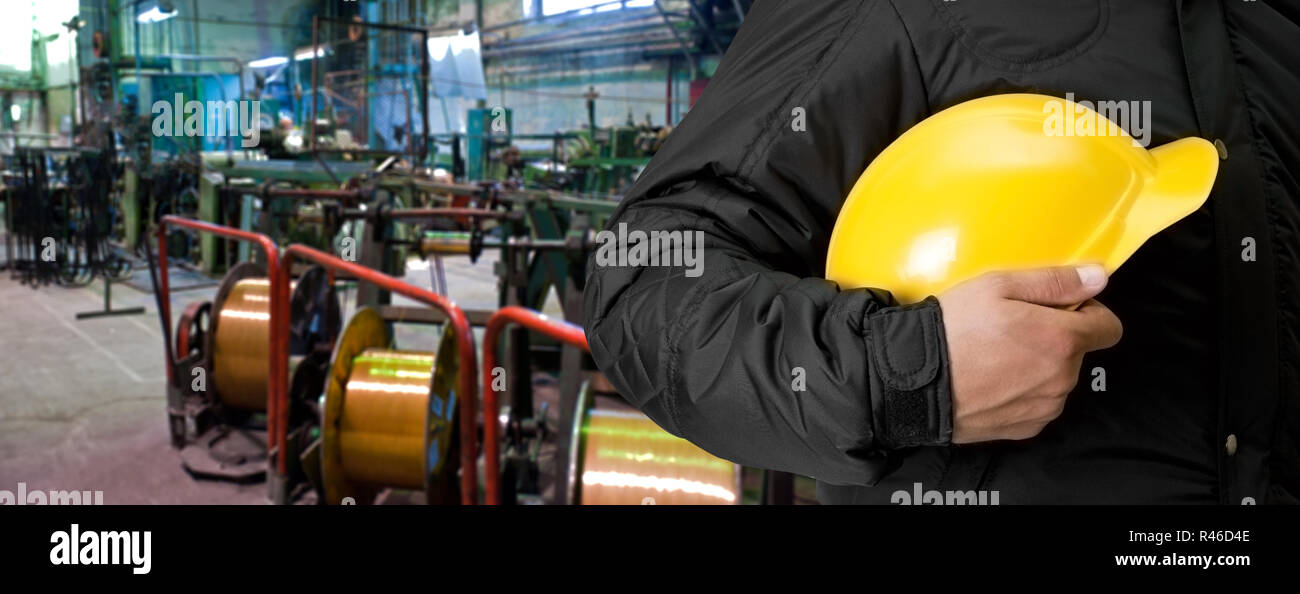 Worker with safety helmet Stock Photo - Alamy