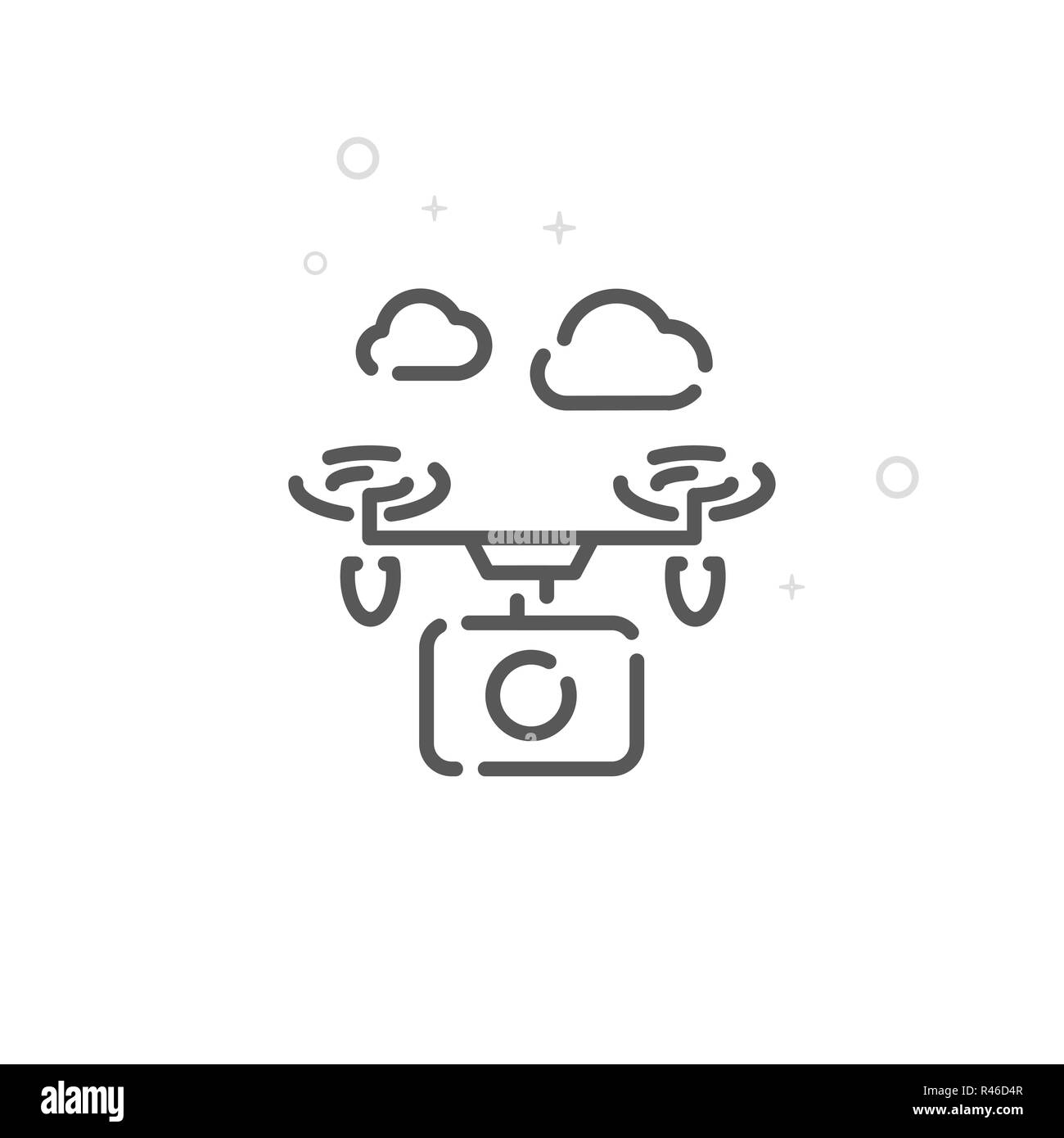 Quadcopter Line Icon. Drone Wedding Video Symbol, Pictogram, Sign ...