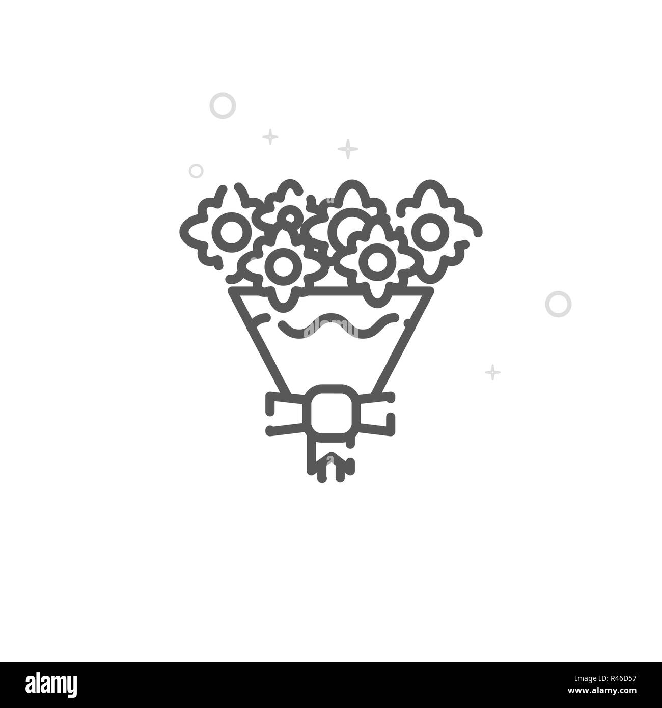 Bouquet of Flowers Line Icon. The Bride's Bouquet Symbol, Pictogram ...