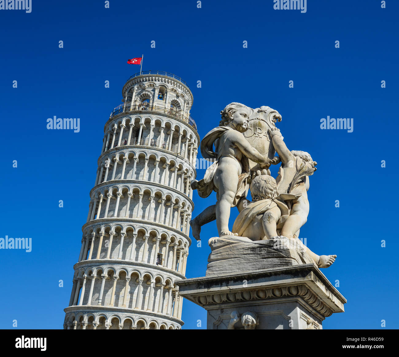 Pisa, Italy - Oct 18, 2018. Medieval Leaning Tower of Pisa (Torre di ...
