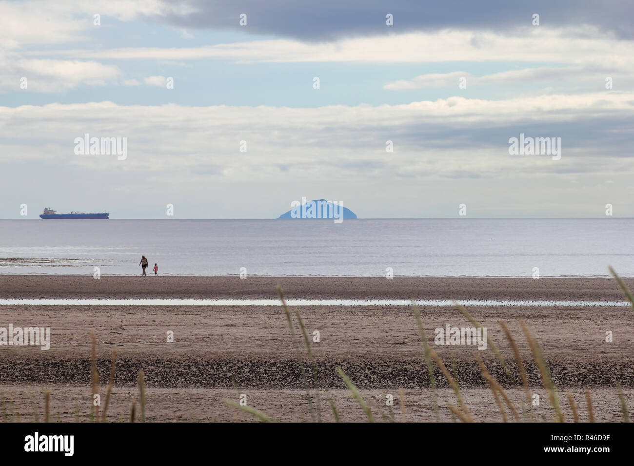 A view of Ailsa Craig across the Firth of Clyde from Royal Troon Golf ...