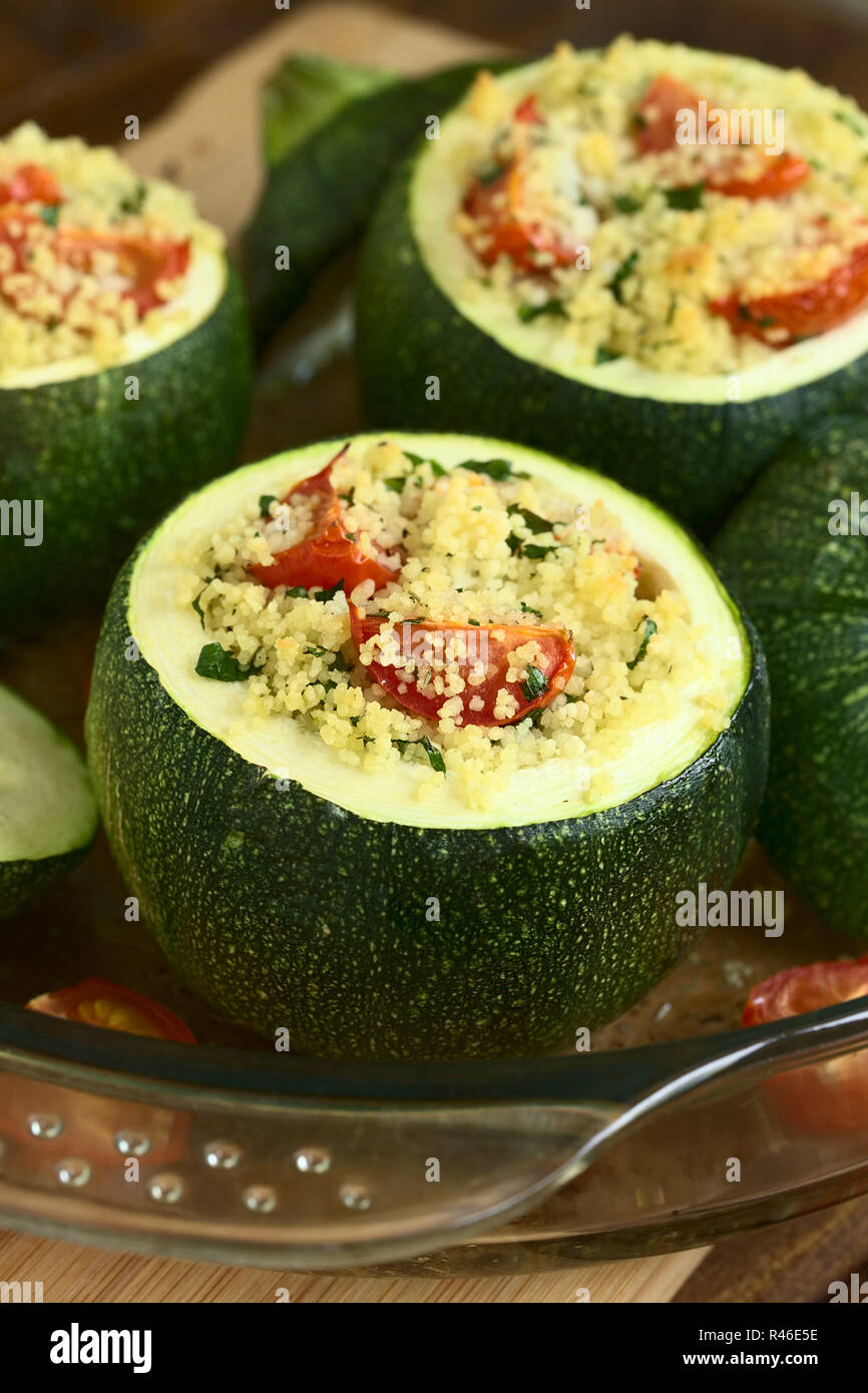 Baked Stuffed Round Zucchini Stock Photo - Alamy