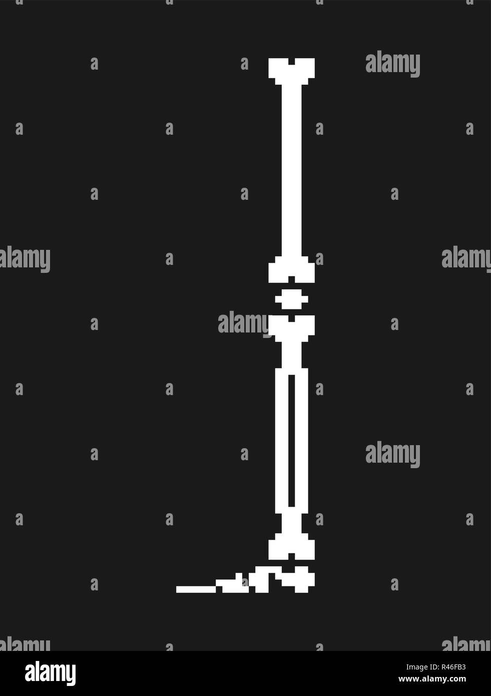 Bone Leg pixel art. Bones anatomy 8 bit. Pixelate Human Skeleton system ...